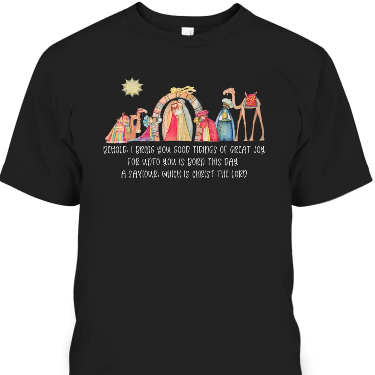Nativity Scene Jesus Birth Christian Christmas T-Shirt ...