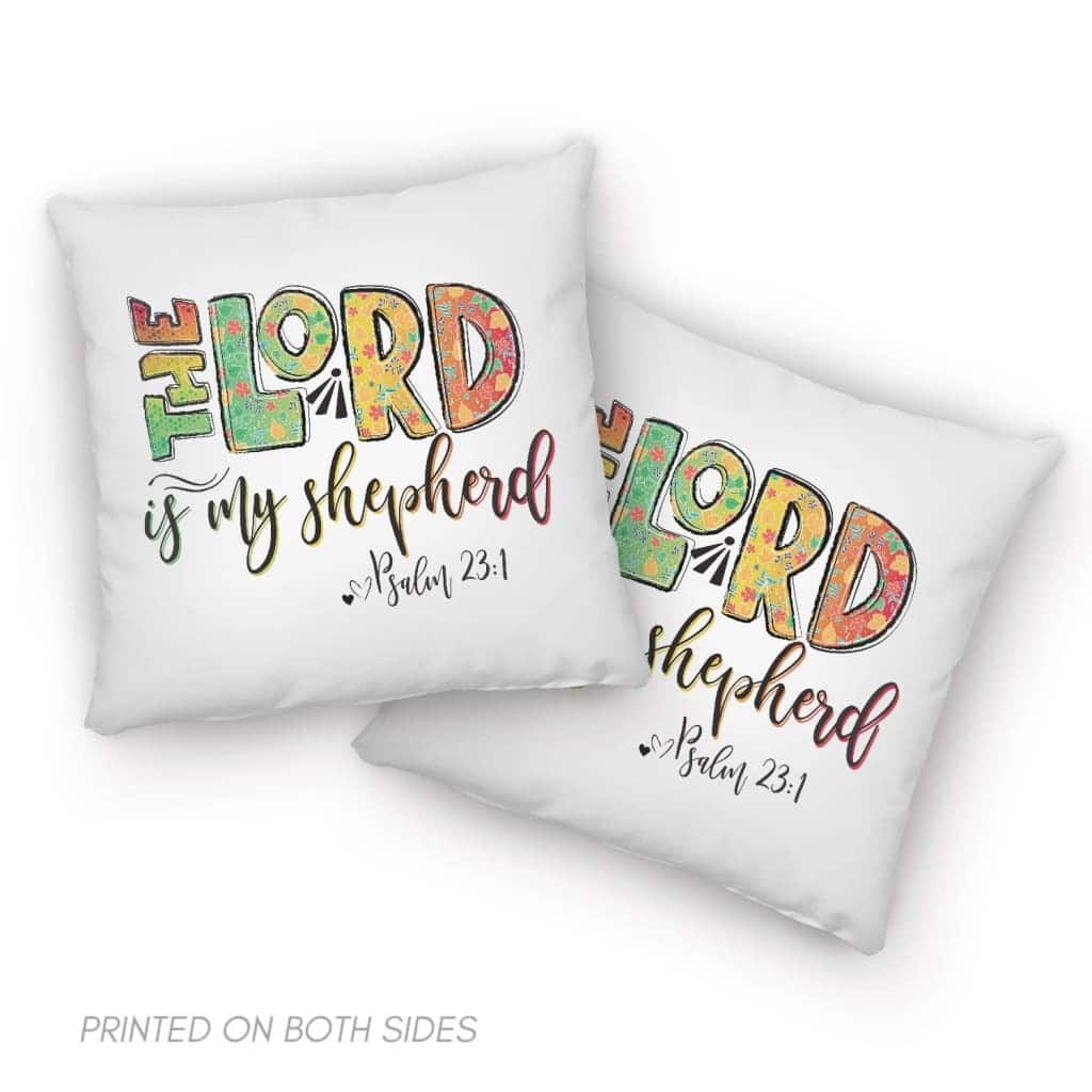Psalm 231 The Lord Is My Shepherd Bible Verse Pillow ...