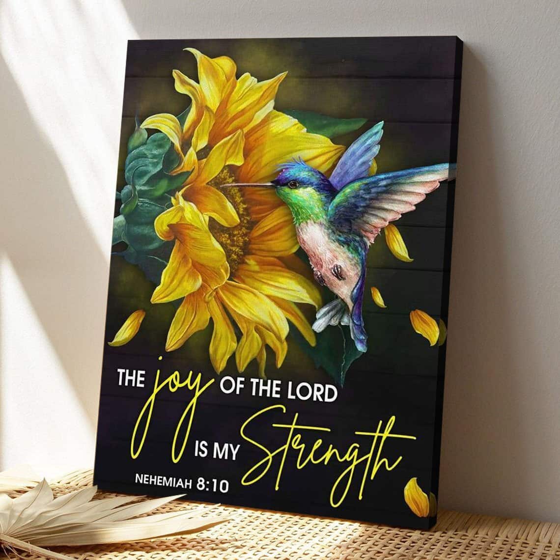 Bible Verse Scripture Nehemiah 810 Hummingbird Sunflower Jesus Christ ...