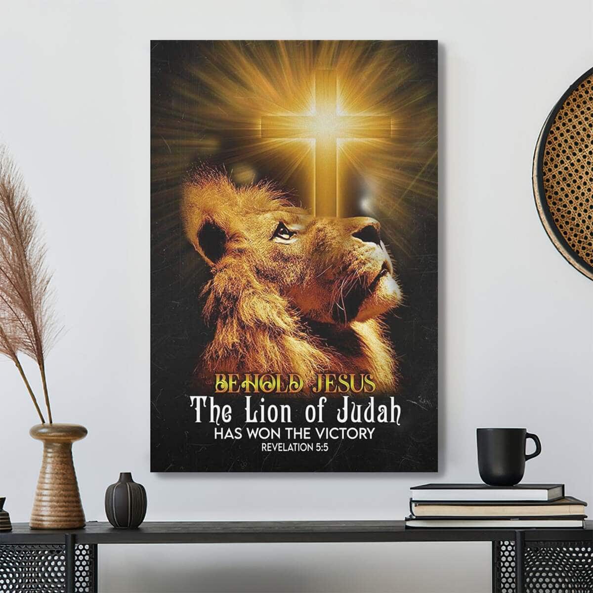 Behold Jesus The Lion Of Judah Bible Verse Scripture Canvas Print ...