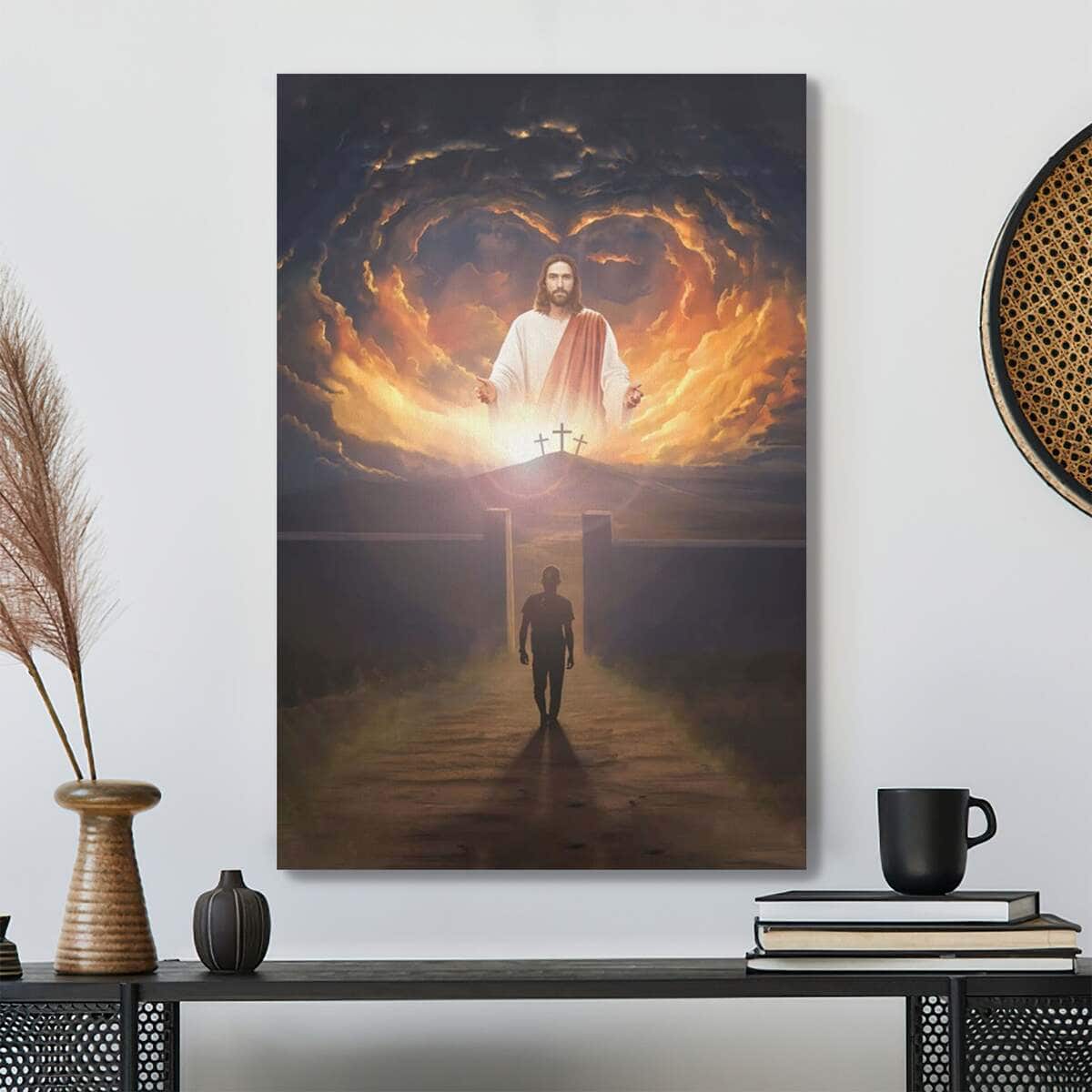 Bible Verse Jesus Come Back And Open Arms Scripture Canvas Print ...