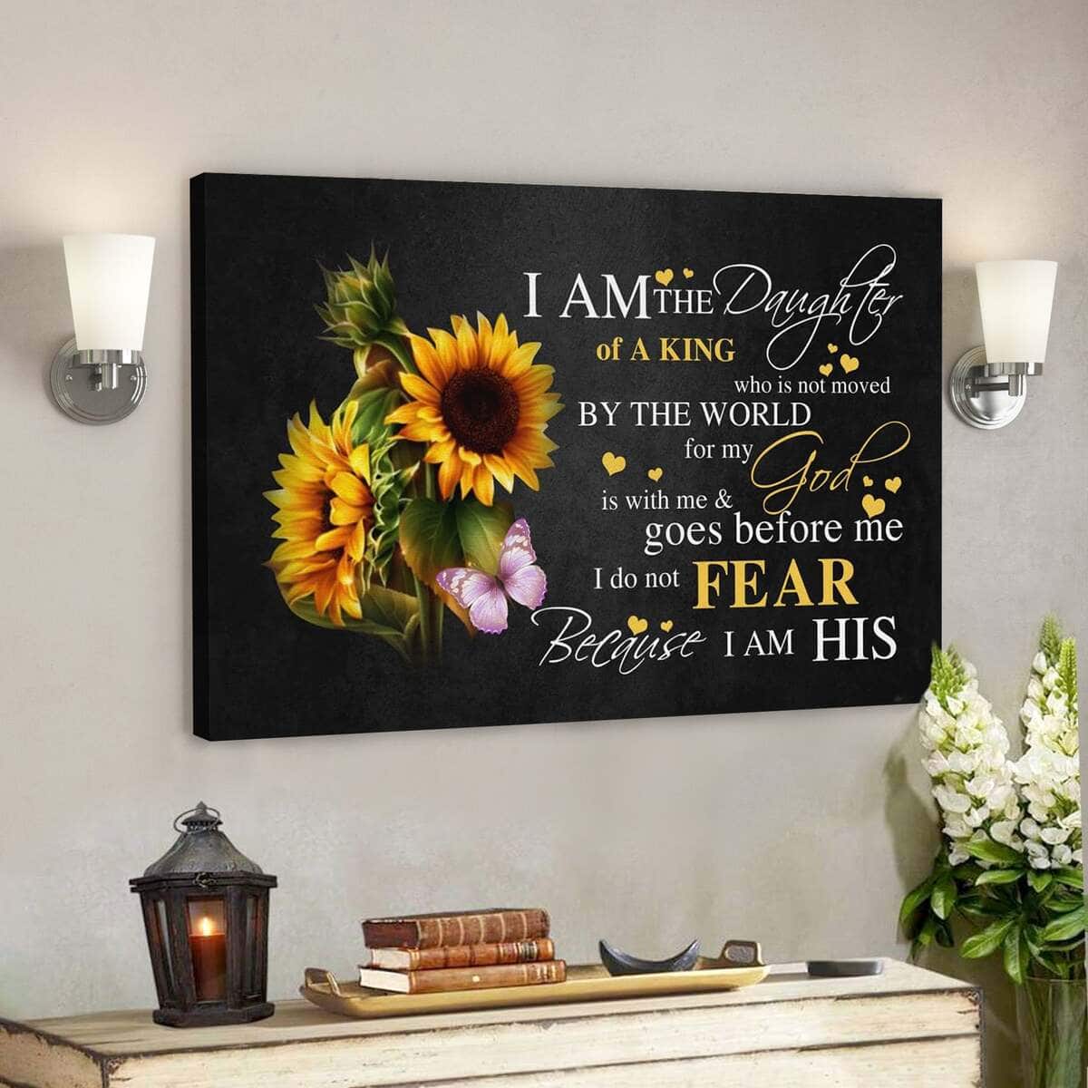 Bible Verse Daughter Of King Scripture Christian Sunflower Canvas Wall ...